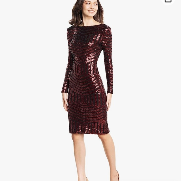 Dresses | Dress The Population Womens Emery Long Sleeve Stretch Sequin ...